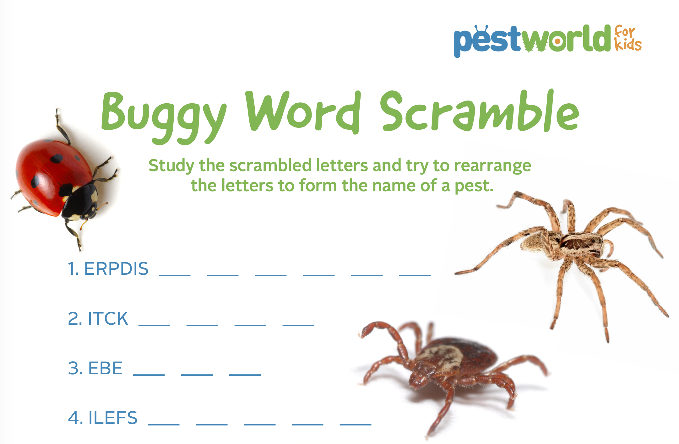 Downloadable Activities - PestWorld for Kids